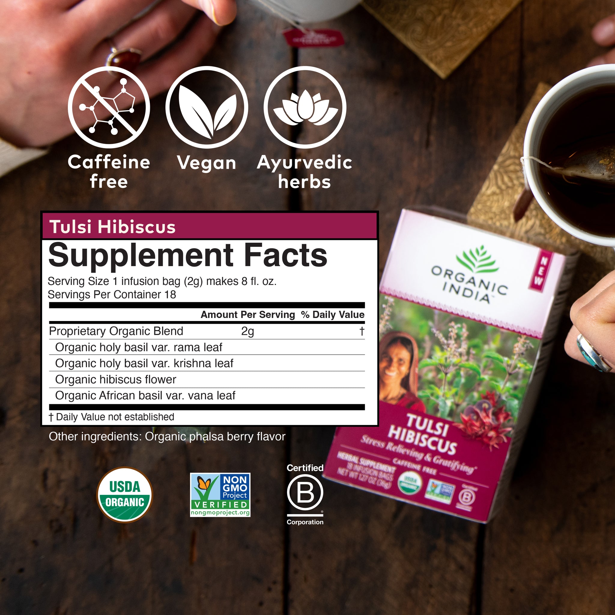 Tulsi Hibiscus Tea | Organic India – Organic India USA