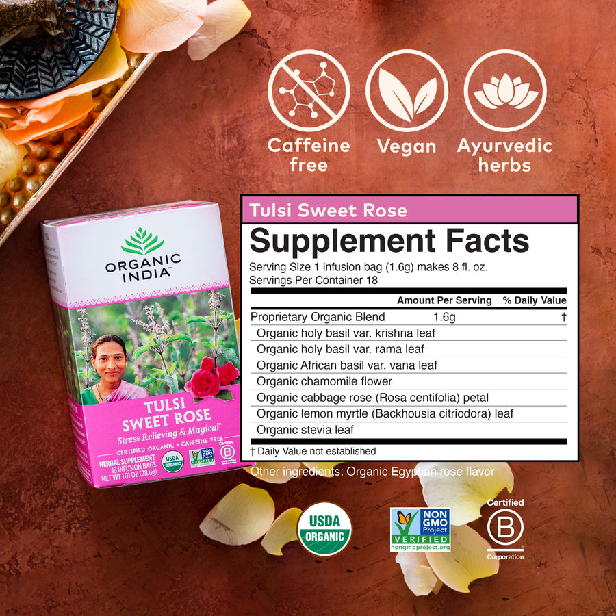Organic Tulsi Sweet Rose Tea | Organic India – Organic India USA